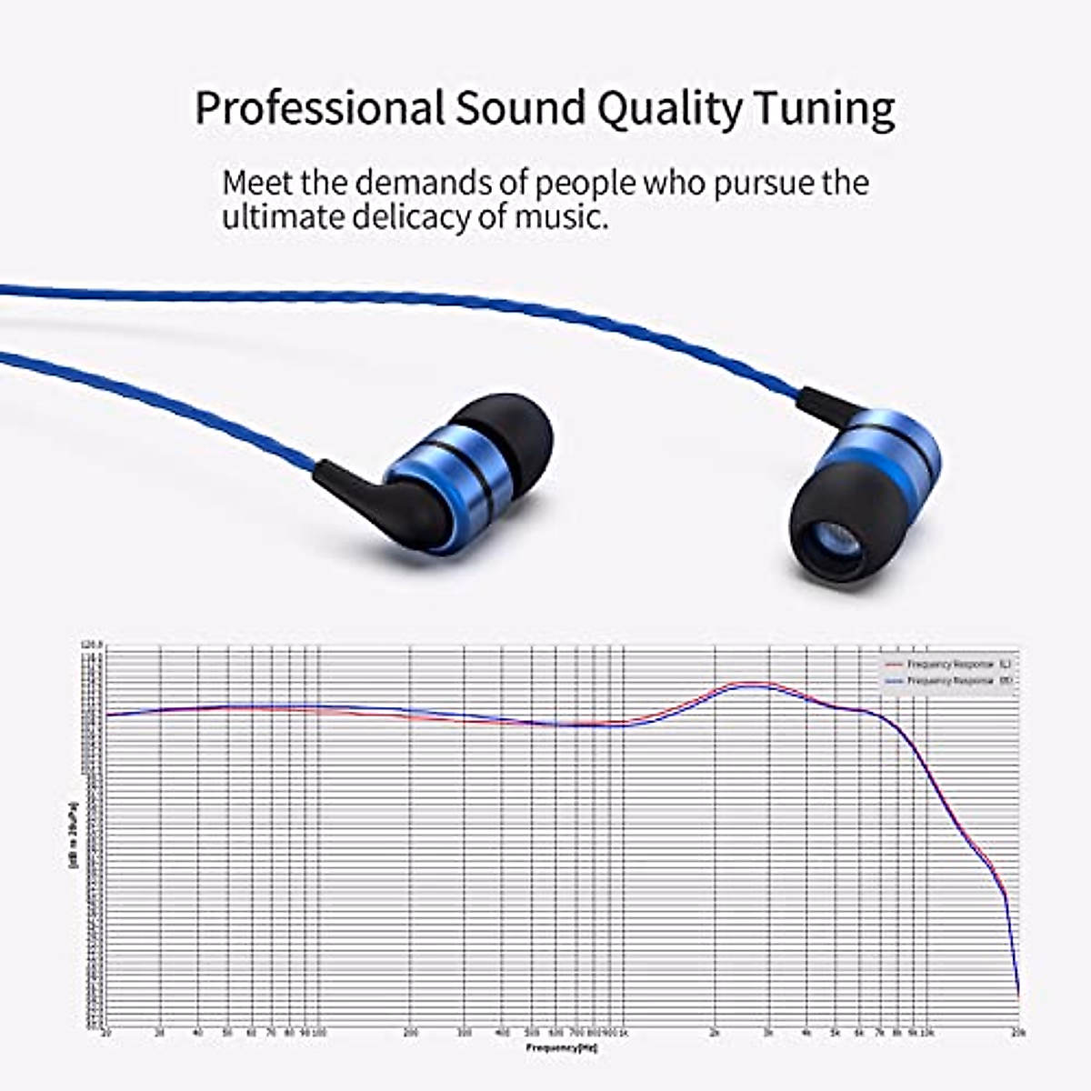 SoundMAGIC E80 Wired Earbuds No Microphone HiFi Stereo Earphones Noise Isolating in Ear Headphones Comfortable Fit Super Bass for Audiophile Blue