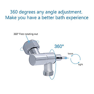 All Metal Shower Angle Adapter, Adjustable Shower Head Extension Adapter, Solid Brass Shower Head Elbow,Adjust Angle to Upgrade Shower Experience,Universal Connection (chrome)