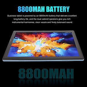 ICRPSTU 10.1 Inch Tablet, 12GB 256GB 8800mAh 8 Core CPU Front 12MP Rear 24MP 100‑240V 2.4G 5G WiFi 4G LTE Tablet for Study (US Plug)