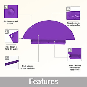 Silicone Baby Placemats, Food Catching Placemats for Kids Baby Toddlers, Toddler Placemat for Dining Table,2Pack,Blue/Purple