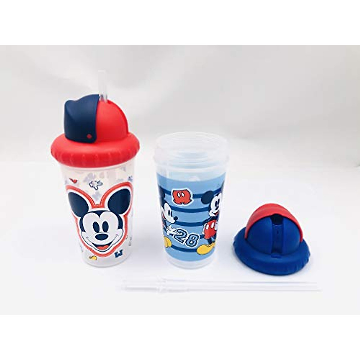 Disney Cudlie Baby Boy Mickey Mouse 10 oz Pack of 2 Sippy Cups with Straw & Easy Close Lid