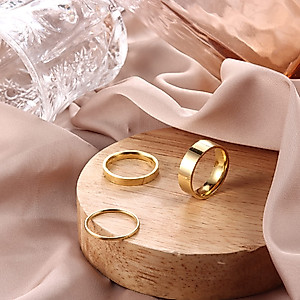 Diamday 1mm 14K Gold Filled Rings for Women High Polish Gold Engagement Rings Wedding Band Ring for Women Men Gold Stackable Band Thumb Pointer Finger Ring Comfort Size 9