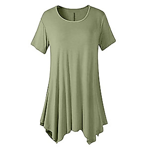Europe and The United States Large Size Women's Medium Length Short Sleeve T Shirt Loose Round Neck Solid Color