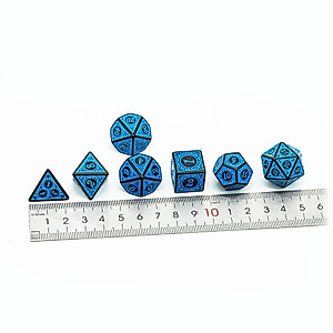 Poludie 5 Polyhedral Dice Set (35pcs) with Leather Dice Bag, D&D Dice for Dungeons and Dragons, RPG, MTG Table Games (Window Lattice Carved Series)