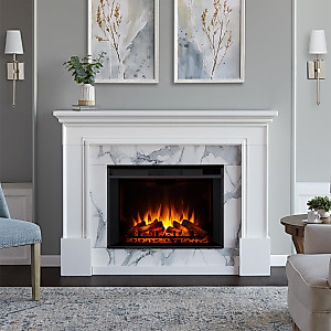 Merced 61" Grand Electric Fireplace TV Stand in White by Real Flame