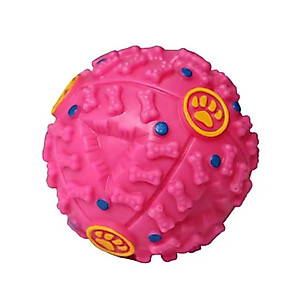 Generic Durable Dotted Ball Shaped Dog Toys (Pink), Medium