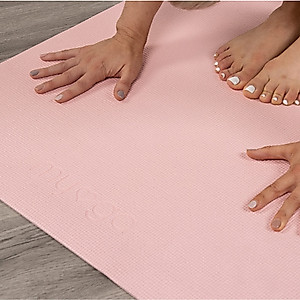 Myga Entry Level Yoga Mat - Eco-Friendly Mat for Yoga, Pilates, Stretching & Fitness - Non-Slip and Lightweight, Great for Travel - Ideal for Home, Gym or Studio - 68.1" x 24" - Pink