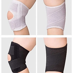 LTLCLZ 1Pcs Compression Knee Brace Support Breathable Adjustable Knee Support for Sports Injuries Arthritis Relief Joint Pain,White Right,L