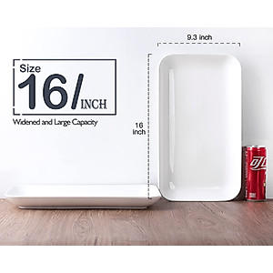 DELLING 16 inch Large Serving Platter Set & 8 Inch Rectangular serving Plates