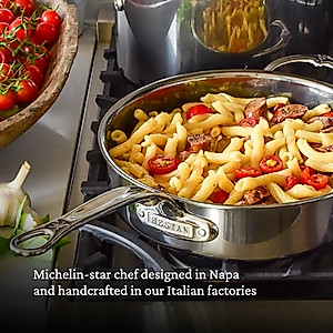 Hestan - NanoBond Collection - Titanium Stainless Steel 3.5-Quart Sauté Pan with Lid - Toxin, PFAS, & Chemical Free Clean Cookware, Induction Cooktop Compatible