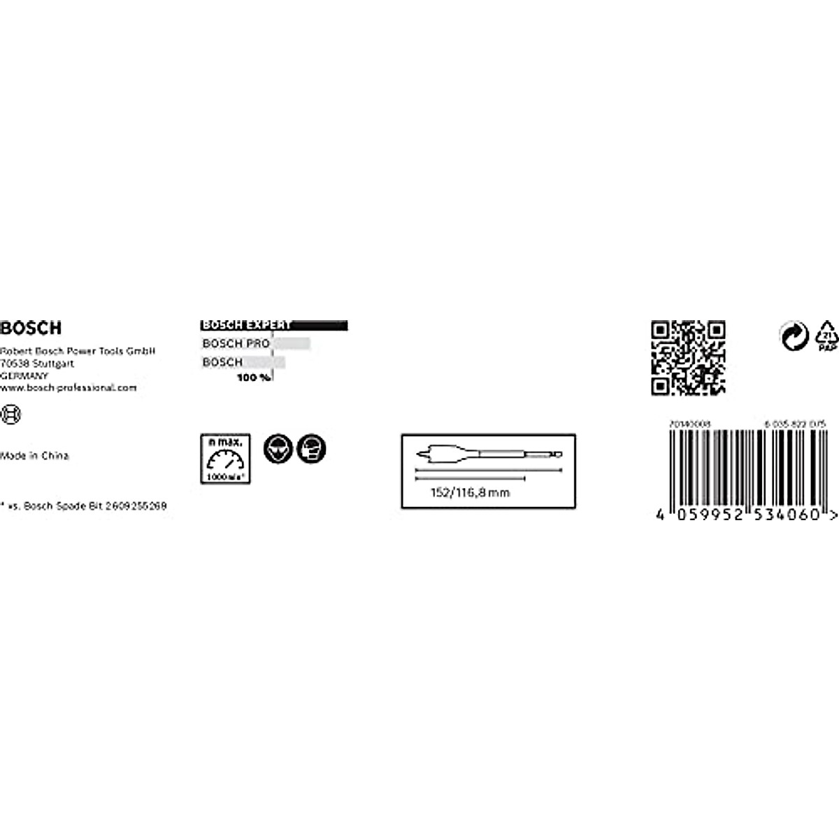 Bosch Professional 6X Expert SelfCut Speed Spade Drill Bit Set (Ø 14-24 mm, Accessories Rotary Impact Drill)