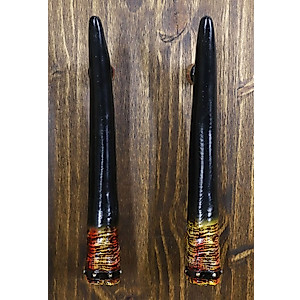 New Set of 2 Rustic Western Buffalo Bison Ox Cattle Horns Barn Door Bar Pull Handles EB-5734GIF Unique Home Décor Birthdays InnaBest