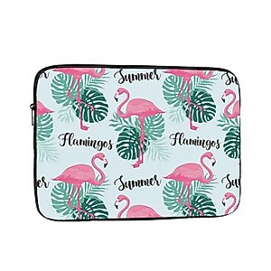 Cute Flamingo Tropical 13 inch Portable Laptop Sleeve Compatible with MacBook Air Notebook Computer Case for Men Women College School Students