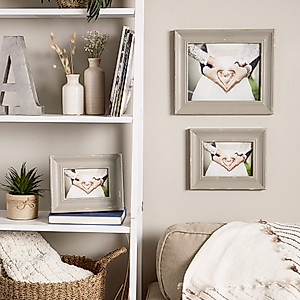 DII Distressed Wooden Picture Frame Collection Rustic Farmhouse Inspired, 4x6, Antique Stone