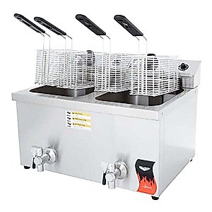 Vollrath (40710) 15 Lb. Medium-Duty Electric Split-Pot Countertop Fryer - Cayenne® Seri