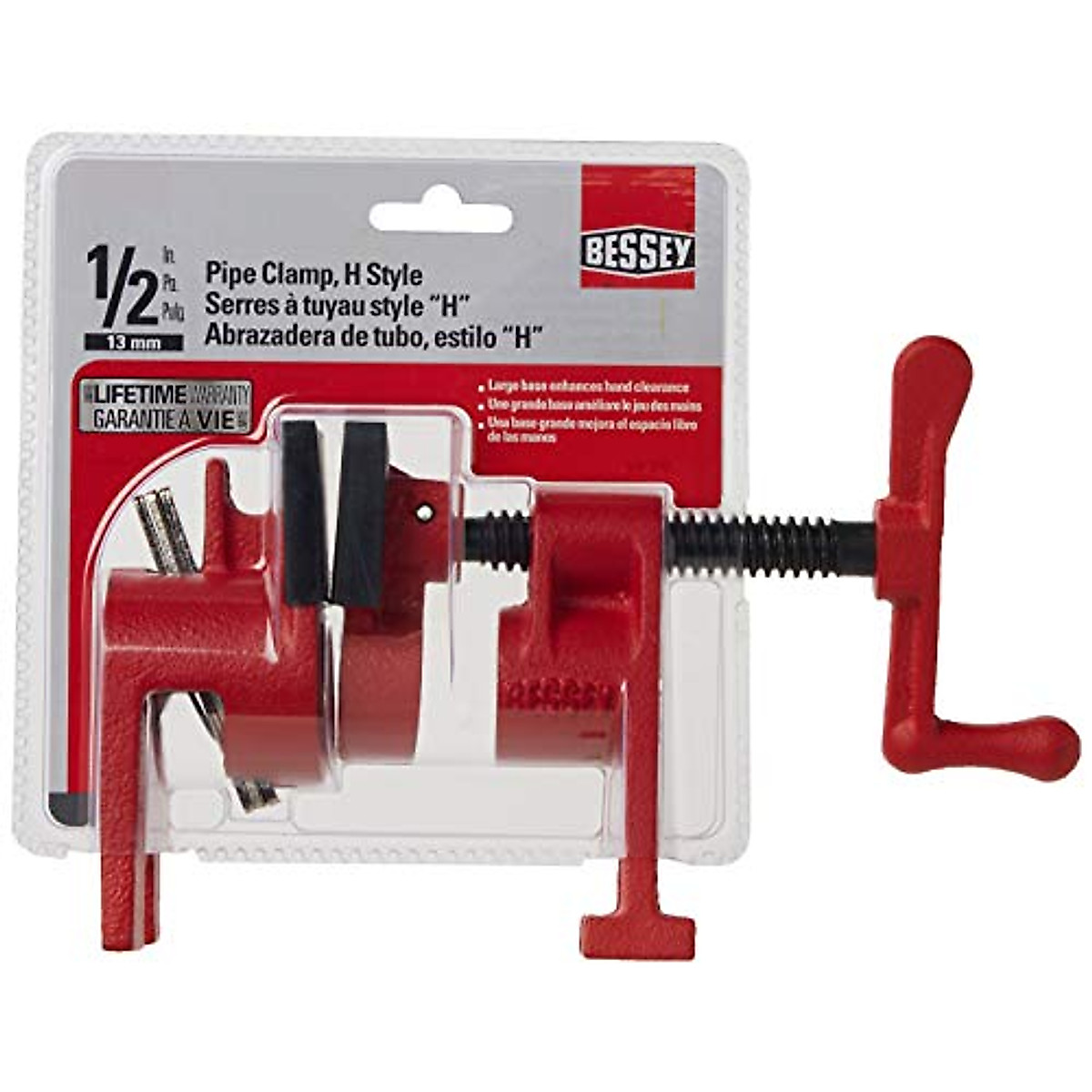 BESSEY BPC-H12, 1/2 In. H Style Pipe Clamps - Incredibly Versatile, Easy To Assemble, Indespensable Workshop Clamp For Woodworking, Carpentry, Home Improvement, and DIY Projects
