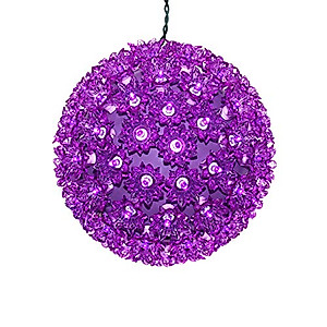 JinBest 7.5" Purple Starlight Sphere, UL Listed Commercial Grade LED Sphere Light, for Indoor Outdoor Party, Christmas, Easter, Garden, Patio, Trees.