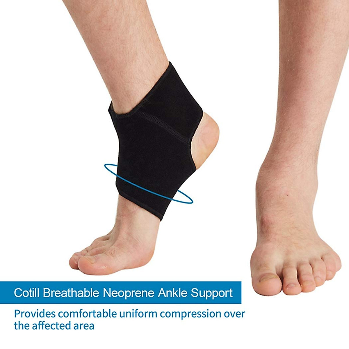Ankle Support for Men and Women - Neoprene Breathable Adjustable Ankle Brace Sprain for Running, Basketball by Cotill (Small)