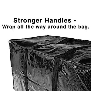 BAG-THAT! 10 Moving Bags, Heavy Duty Extra Large Stronger Handles Wrap Around bag Storage Totes Zippered Reusable Moving Supplies Clothes Attic Sports Garage Travel College
