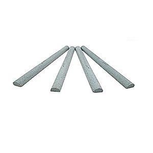 Creator's Abrasive Stones - Four Pack - 1/2" Half Diameter X 5.75" Long - Knock Off Sharp Edges On Stained Glass and Glass Bottle Cutting Projects - 180 Grit
