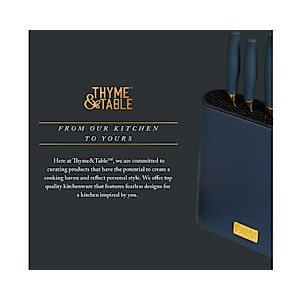 Generic Beautiful 7-Piece Slim Block Knife Set with Gold Blades and Blue Block