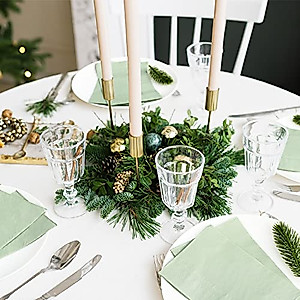 Dinner Napkins Paper Hand Towels Disposable Cocktail Napkins Dinner Napkins for Wedding, Birthday, Events, Guest Bathroom, Bridal Shower Party Favors, 13 x 15.75 Inch (Sage Green, 100 Pcs)