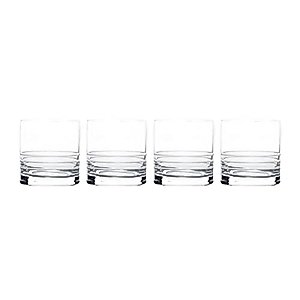 Mikasa Cal Double Old Fashioned Whiskey Glasses, 4 Count (Pack of 1), Clear