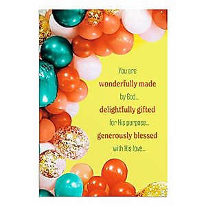 DaySpring - Birthday Balloons - 4 Balloon Designs Assortment with Scripture - 12 Happy Birthday Boxed Cards & Envelopes (U0057)
