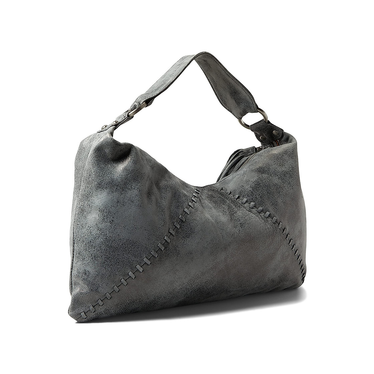HOBO Paulette Handbag For Women - Premium Leather Construction With Two-Way Zipper Closure, Gorgeous and Stylish Handbag Grey One Size One Size