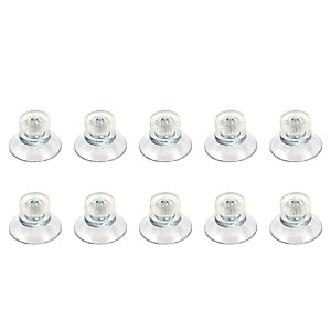 Semetall 10pcs Clear Suction Cups with M4 Cap Nut Transparent PVC Sucker Pads for Kitchen Offices Bathroom Decoration Wall,25mm/0.98" Diameter