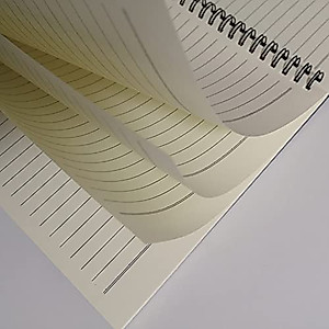 YUREE B5 Spiral Notebook Lined, Spiral Ruled Journal with Hard Kraft Cover, 70 Sheets (140 Pages), 10.3" x 7.2", 3-Pack, Blue