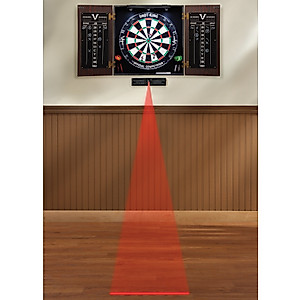 Viper Stadium Cabinet & Shot King Sisal/Bristle Dartboard Ready-to-Play Bundle: Elite Set (Shot King Dartboard, Darts, Shadow Buster and Laser Throw Line), Black (40-1213)