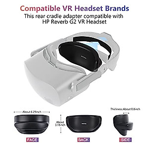VR Head Rear Pad Replacement for HP Reverb G2 and Valve Index VR Headset Memory Foam Back Sponge Adjustable Portable Cradle Fit Small Head（Compatible with More Similar VR Headset）