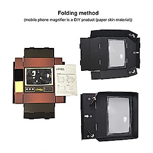 Retro TV Amplifier,Screen Magnifier for Smartphone,Phone Holder – Smartphone 3D Magnifier Projector Screen for Movies, Videos, DIY Cardboard TV Phone Stand with Screen Amplifier for Most Smartphone