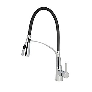 Ancona AN-4107 Palermo Pull Down Bar Kitchen Faucet in Polished Chrome and Black