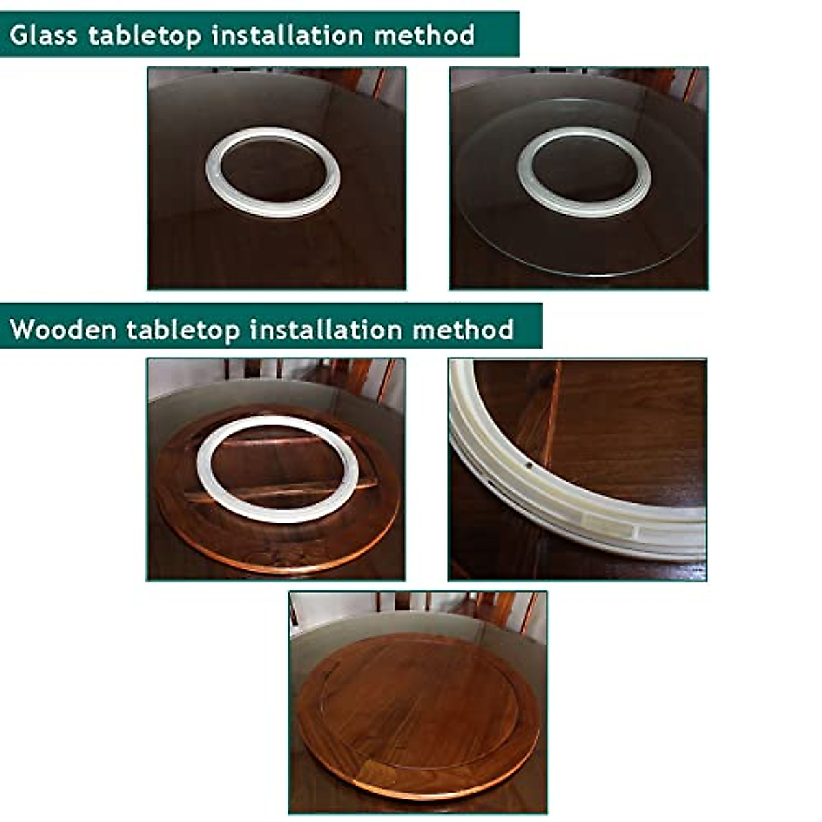 16-40inch Lazy Susan Turntable Organizer for Table Kitchen Countertop Pantry Cabinet Spices Makeup TV Rotating Swivel Base Plastic Turntable Base 1-Pack