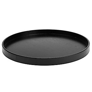 Wood Serving Tray, Snack Food Coffee Server Meals Ottoman Table Boards Decorative Storage Wooden Plate Breakfast Round Platters for Home Kitchen Restaurant Display Fruit Appetizer (33 * 31 * 3cm)