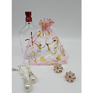 Stratalife 100PCS Organza Bag 4x6 with Drawstring Mesh Jewelry Gift Pouch Favor Bags Bulk for Wedding Party Baby Shower(Mixed Heart)