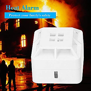 QUZHI Heat Alarm Fixed Temperature Heat Detector 5 Year Battery Powered 85dB Alarm Sound for Home Kitchen Garage White