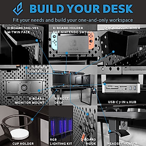 DEZCTOP Headphone Stand Holder Under Desk, PC Gaming Headset Hanger Mount, Earphone Stand Accessories, Headset Hook Holder for All Over Ear Headphone, for All Gamer Headset and Table Boards, Black