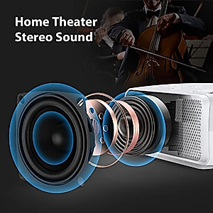 Febfoxs Projector with WiFi and Bluetooth - 1080P UHD Movie Projector with Bag, 4K, Zoom, Sleep Timer Supported, Bluetooth Projector Compatible w/Laptop/Smart Phone/PS5