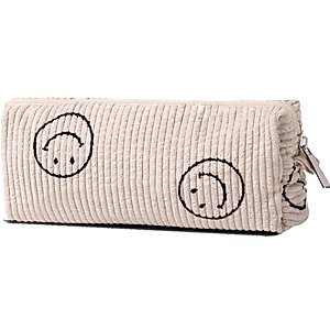 Kawaii Cute Corduroy Pencil Case, Beige Color Pencil Pouch, Pencil Case Small, Pencil Pouch Aesthetic, Corduroy Pencil Pouch, Pencil Case Aesthetic, Pencil Bag, Pencil Pouch for Girls, Makeup Pouch