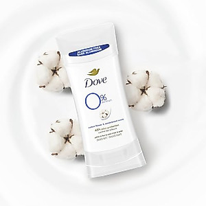 Dove 0% Aluminum Deodorant Stick Cotton Flower & Sandalwood 3 count for 48-Hour Odor Protection Aluminum Free Deodorant 2.6 oz