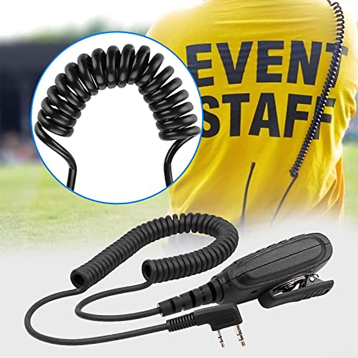 Retevis IP54 Waterproof 2 Pin Walkie Talkie Speaker Microphone Compatible with Retevis RT22 RT21 RT68 H-777 RT22S RB29 RT86 RT-5R RT19 RT27 Baofeng BF-F8HP UV-5R Arcshell AR-5 Two Way Radio(4 Pack)