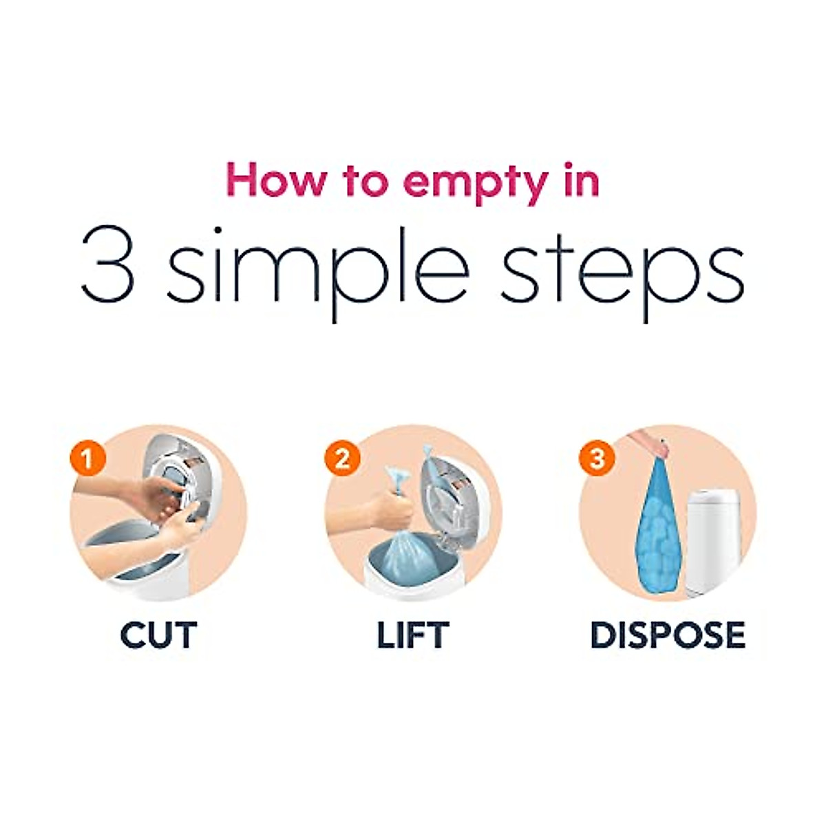 Diaper Genie Expressions Pail | Odor-Controlling Baby Diaper Disposal System | Includes Diaper Pail and 1 Starter Refill Bag