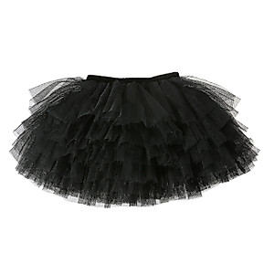 elamccor Baby Girls' Tutu Skirt Toddler 6 Layered Tulle Tutus 1-8T Black