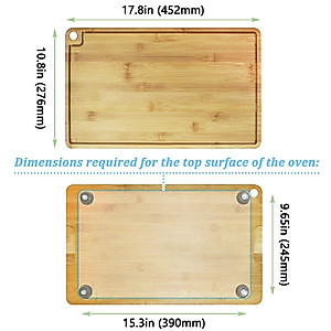 Ansoon Bamboo Wood Cutting Boards for Mini Smart Toaster Oven Air, Compatible with Breville 860 BSS/845BSS Countertop Oven, 1.2inch Heat Resistant Silicone Feet, Creates Storage Space