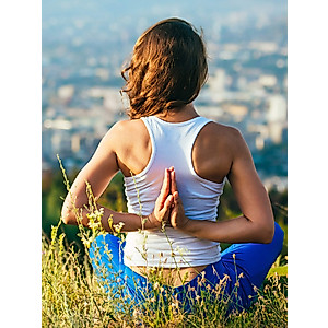 Boao 4 Pieces Basic Crop Tank Tops Sleeveless Racerback Crop Top for Women (Black, White, Dark Grey, Navy Blue, Medium)