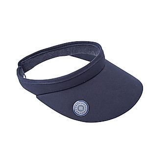 Surprizeshop Womens Golf Visor | Clip Style | Built in Magnet | Ball Marker | Rigid Peak | Multiple Colors | Golf Visor (Navy)