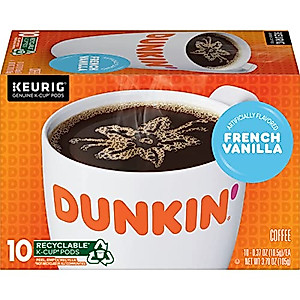 Dunkin' Donuts French Vanilla Flavored Coffee K-Cup, 10 ct